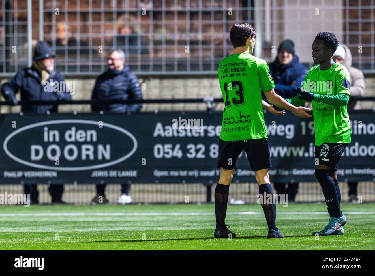 Ninove, Belgium. 18th Jan, 2025. Louange Muhire (14) of VK Ninove ...