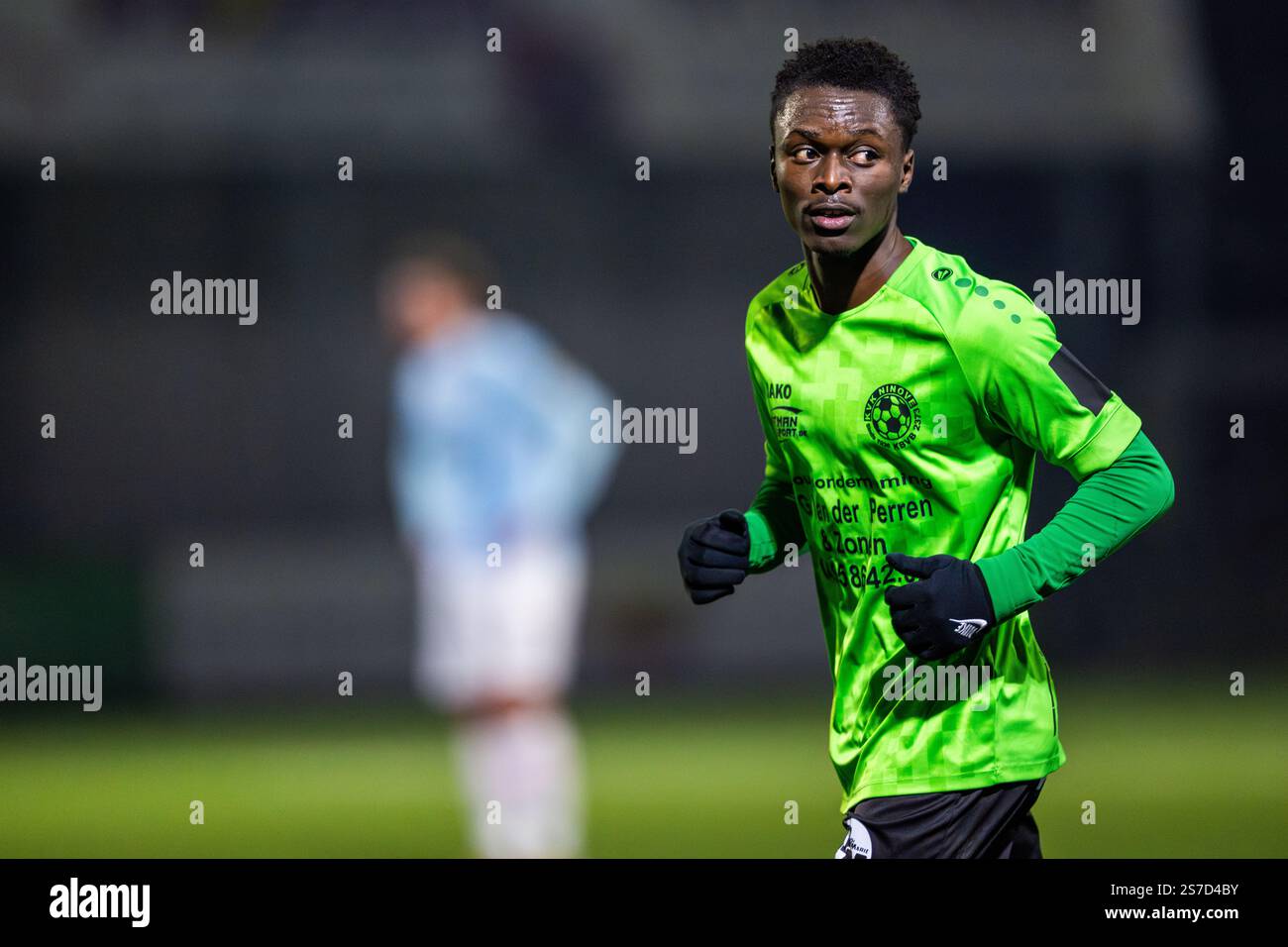 Ninove, Belgium. 18th Jan, 2025. Louange Muhire (14) of VK Ninove ...
