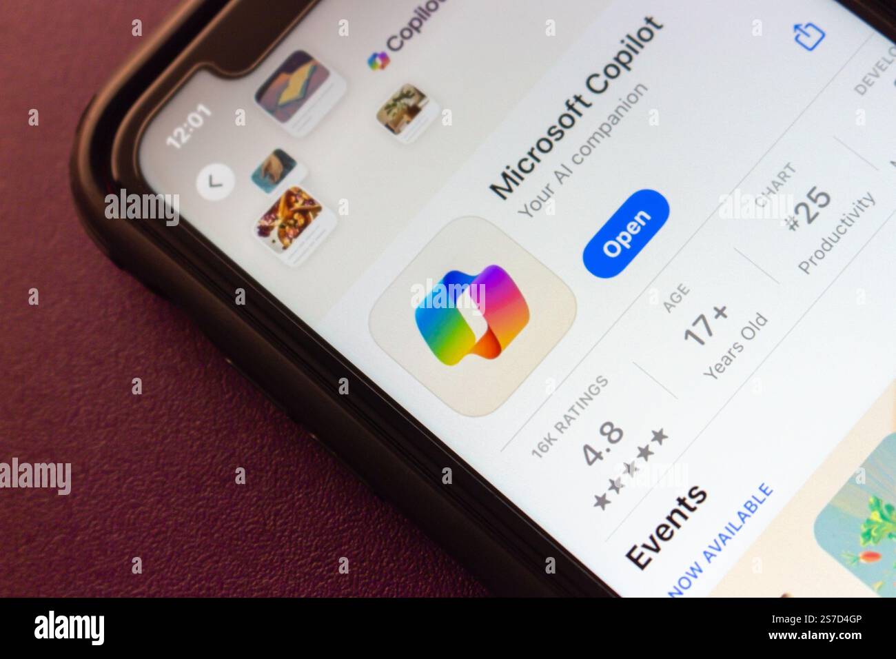 Microsoft Copilot app is displayed on the App Store. Copilot is an AI ...
