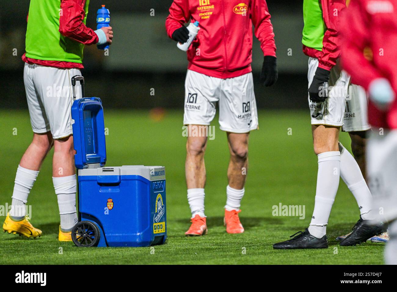 Cool box pictured during a soccer game between VK Ninove VS Cappellen ...