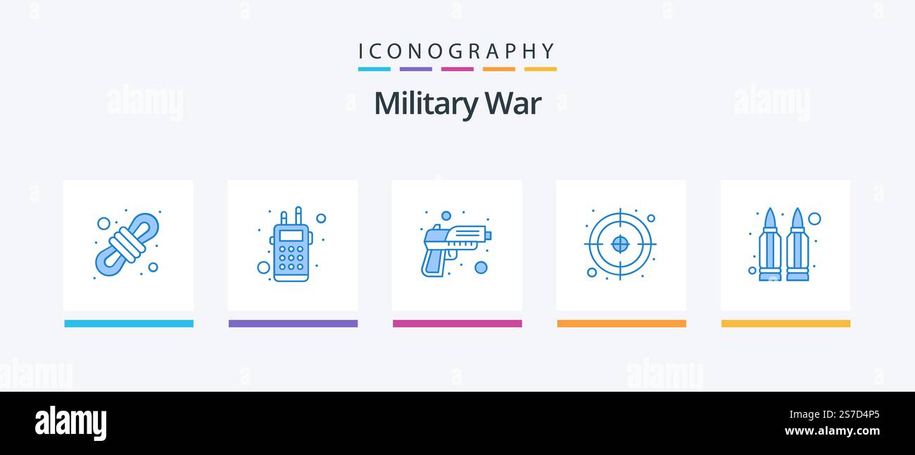 Military War Blue 5 Icon Pack Including gun. sight. gun. point. aim ...