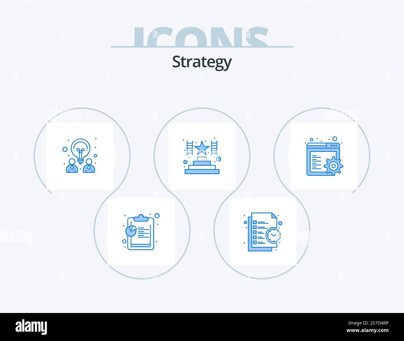 Strategy Blue Icon Pack 5 Icon Design. settings. browser. creative ...