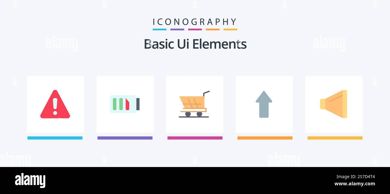 Basic Ui Elements Flat 5 Icon Pack Including speaker. upload. cart. up ...