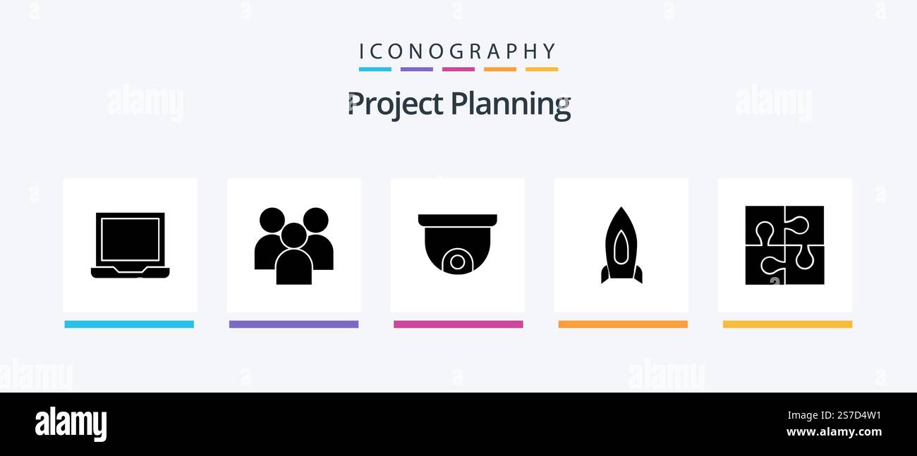 Project Planing Glyph 5 Icon Pack Including travel. speedup ...