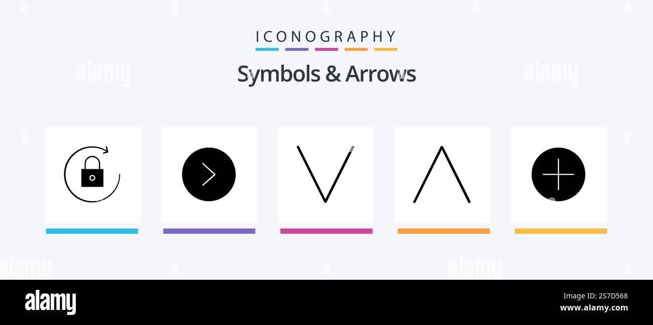 Symbols and Arrows Glyph 5 Icon Pack Including . down. new. add ...