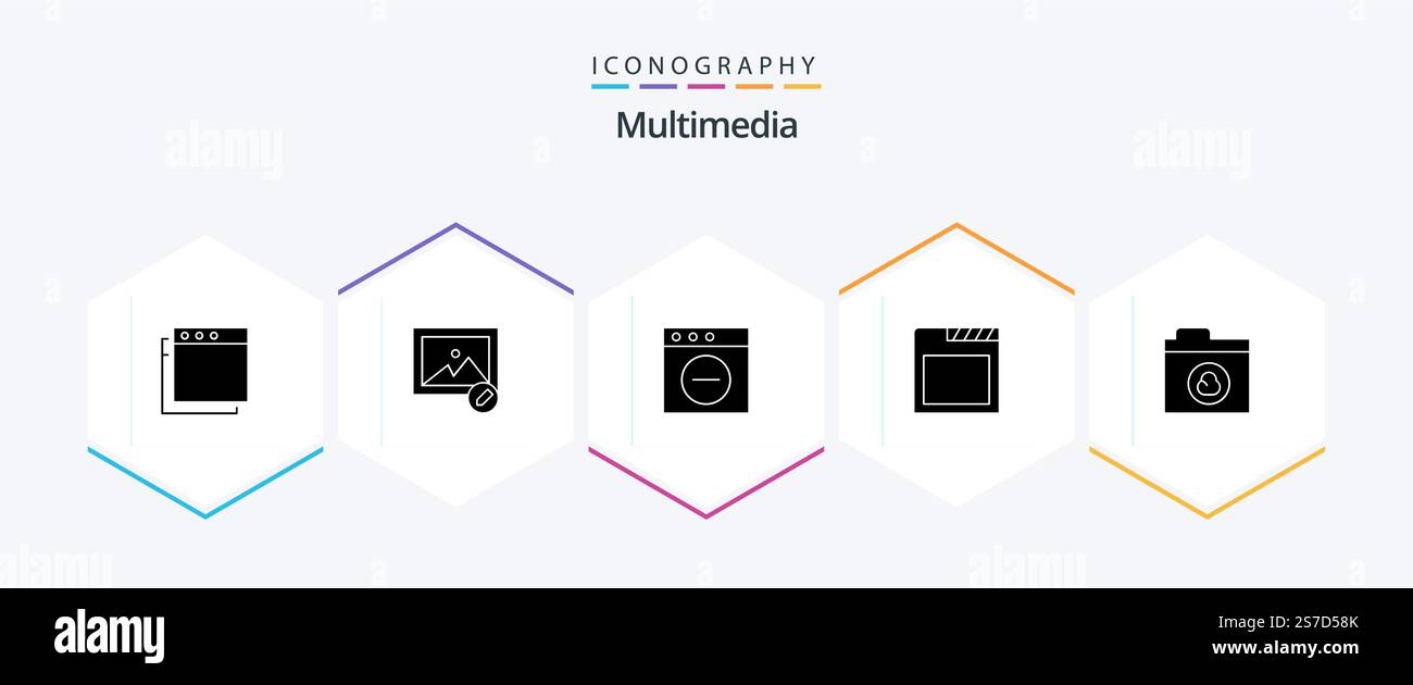 Multimedia 25 Glyph icon pack including . . app. folder Stock Vector Image & Art - Alamy