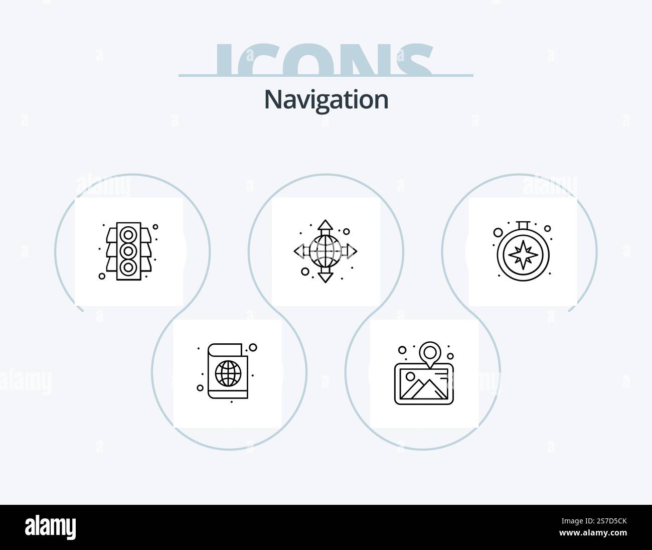 Navigation Line Icon Pack 5 Icon Design. location. arrow. back ...