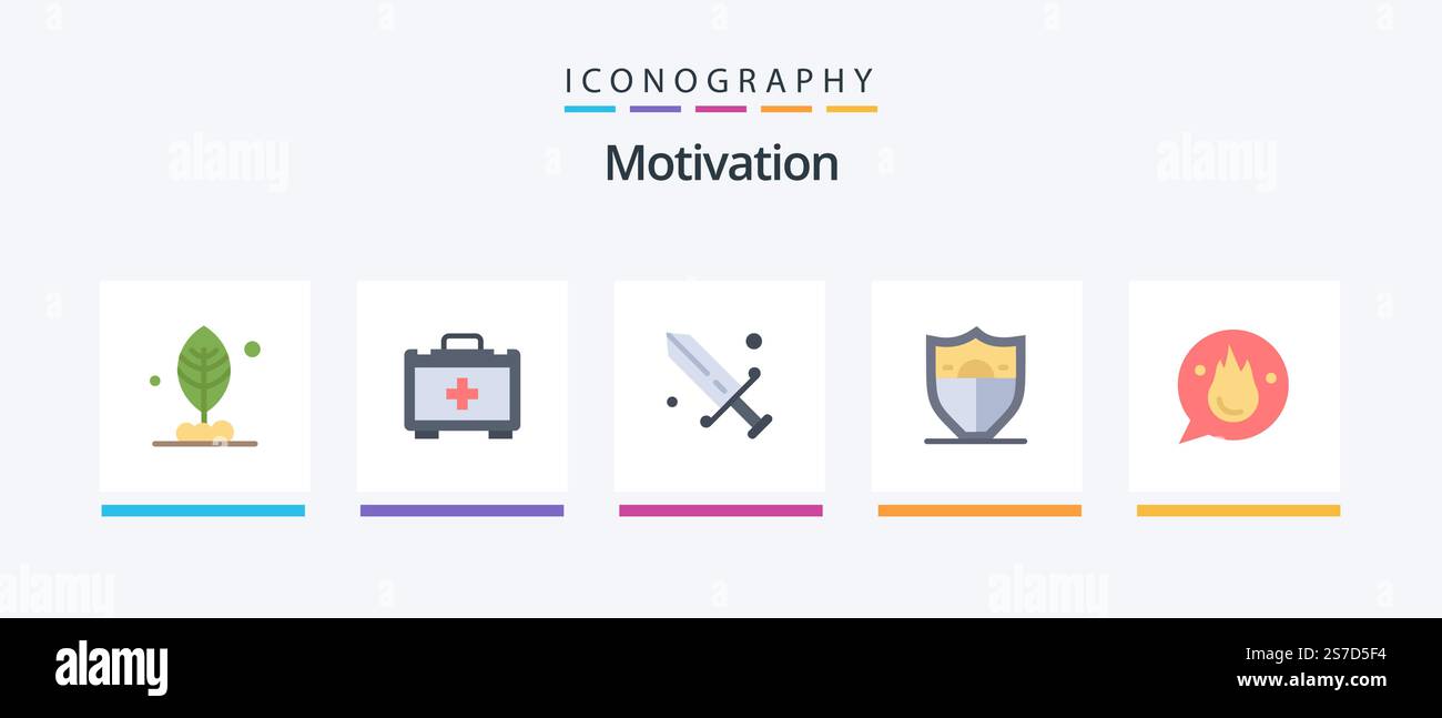 Motivation Flat 5 Icon Pack Including training. education. mask. career ...