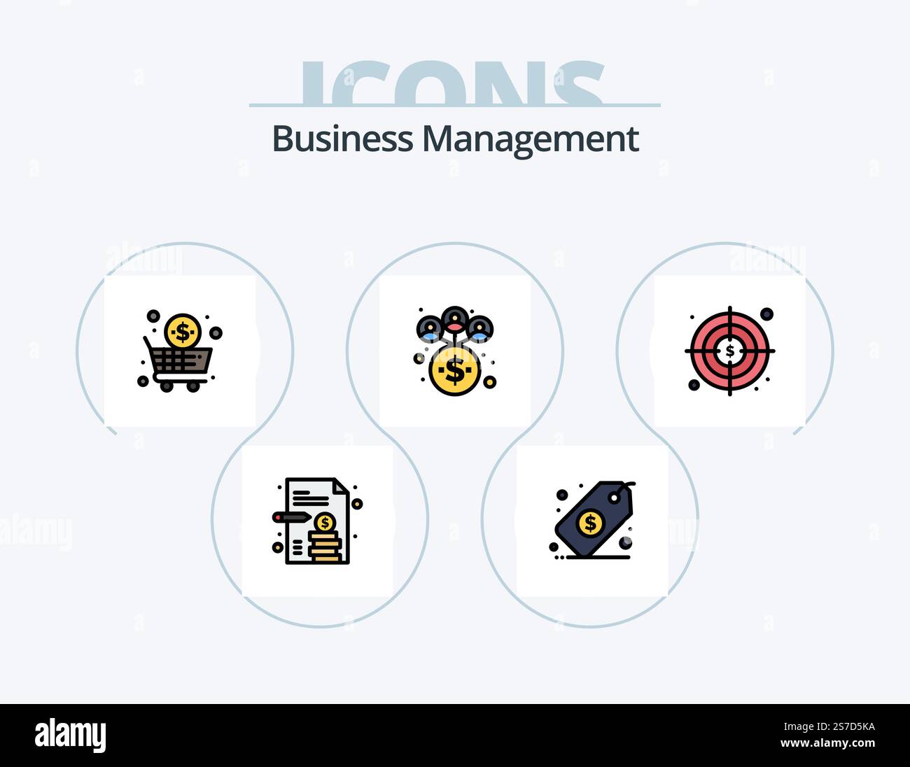 Business Management Line Filled Icon Pack 5 Icon Design. . chart. chart ...