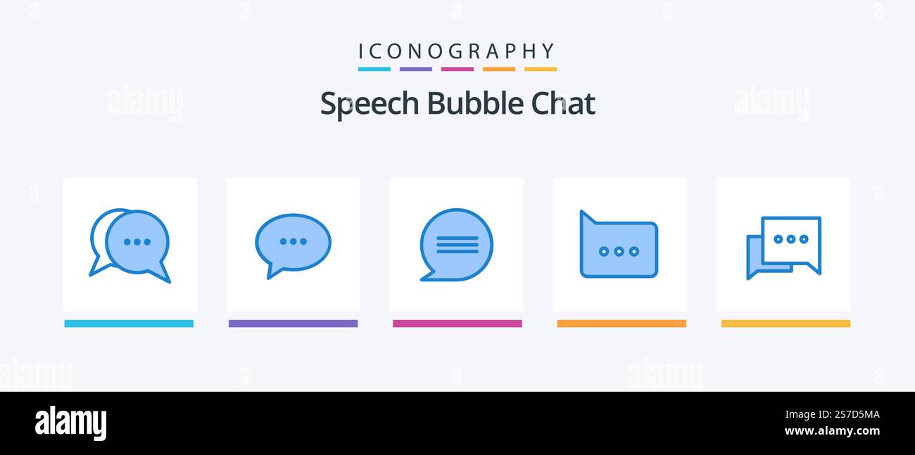 Chat Blue 5 Icon Pack Including . chat.. Creative Icons Design Stock ...