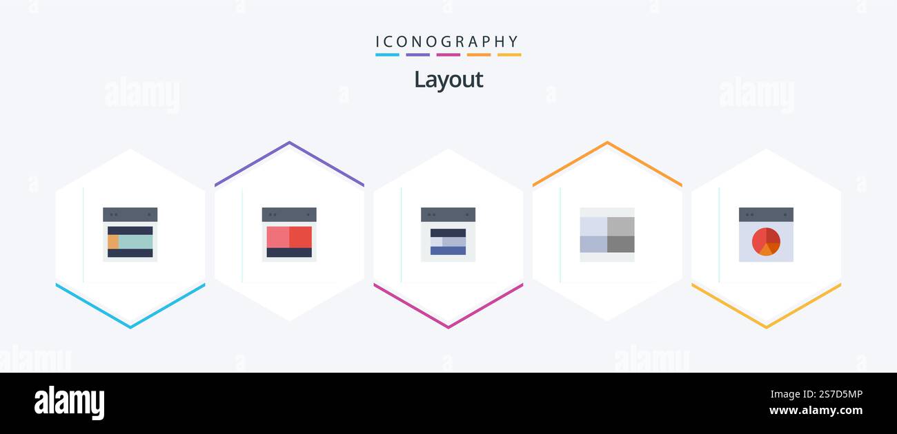 Layout 25 Flat icon pack including . . illustration. ui. layout Stock ...