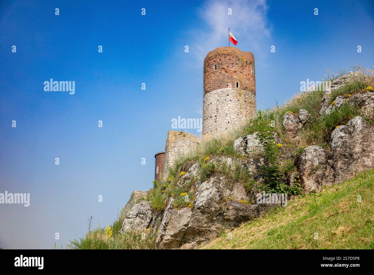 The Historic Tower stands majestically on a Rocky Hill under a Scenic ...