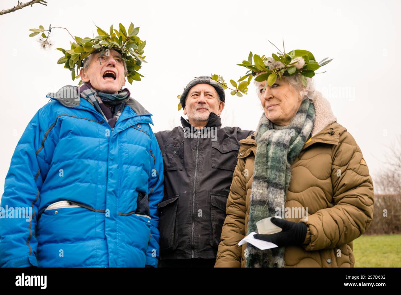 Willingham, Cambridgeshire, UK. 19th January 2025. Villagers gather in ...
