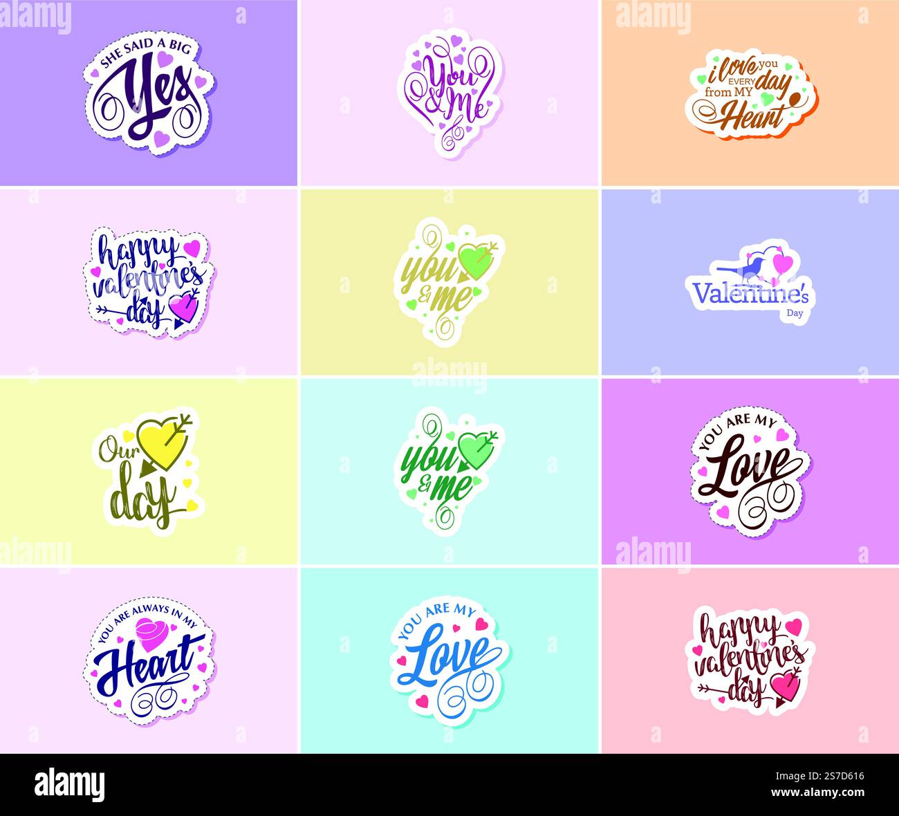 Valentine’s Day Graphics Stickers to Show Your Love and Care Stock ...