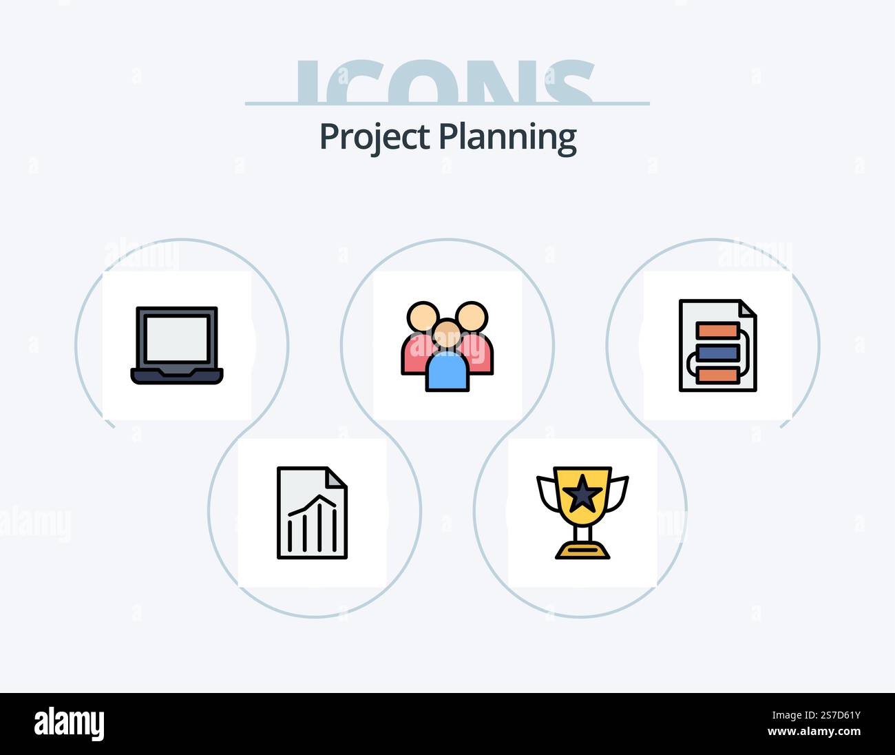 Project Planing Line Filled Icon Pack 5 Icon Design. travel. speedup ...
