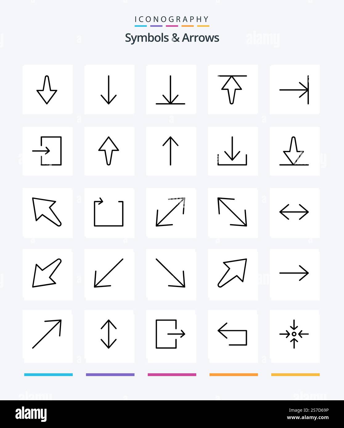 Creative Symbols & Arrows 25 OutLine icon pack Such As down. arrow ...
