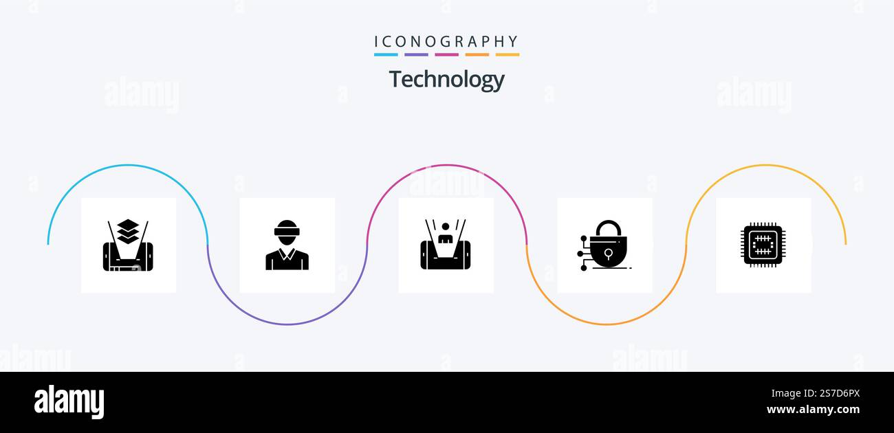 Technology Glyph 5 Icon Pack Including technology. system. mobile ...