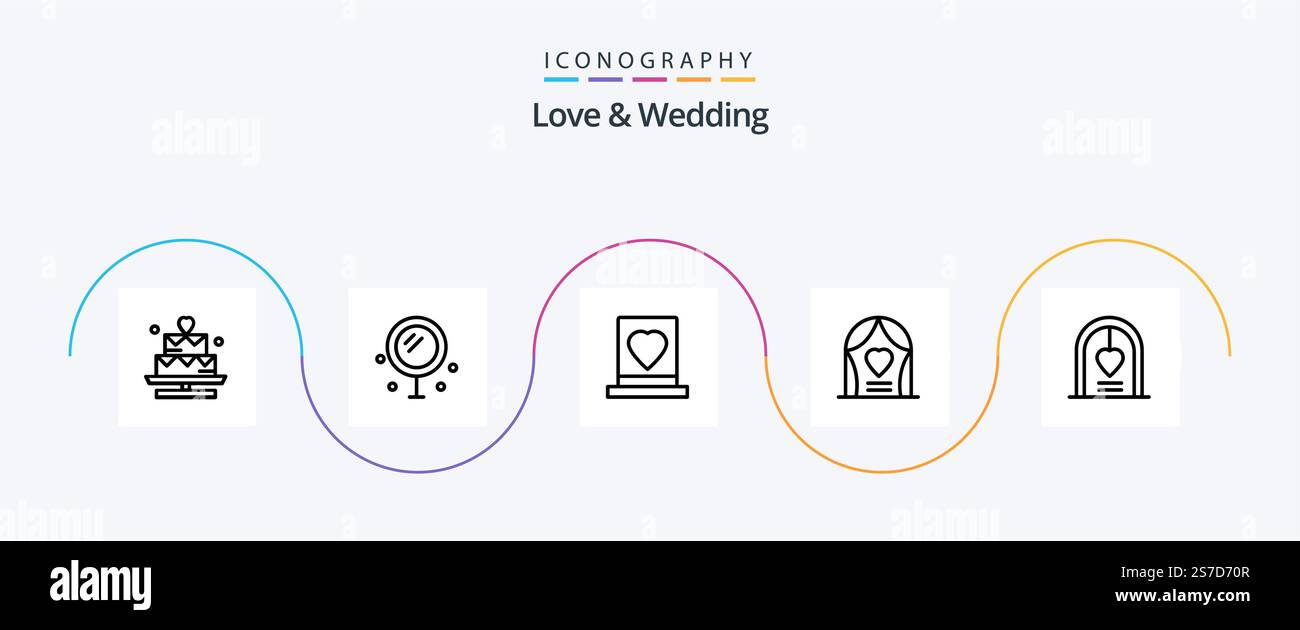 Love And Wedding Line 5 Icon Pack Including love. arch. wedding ...