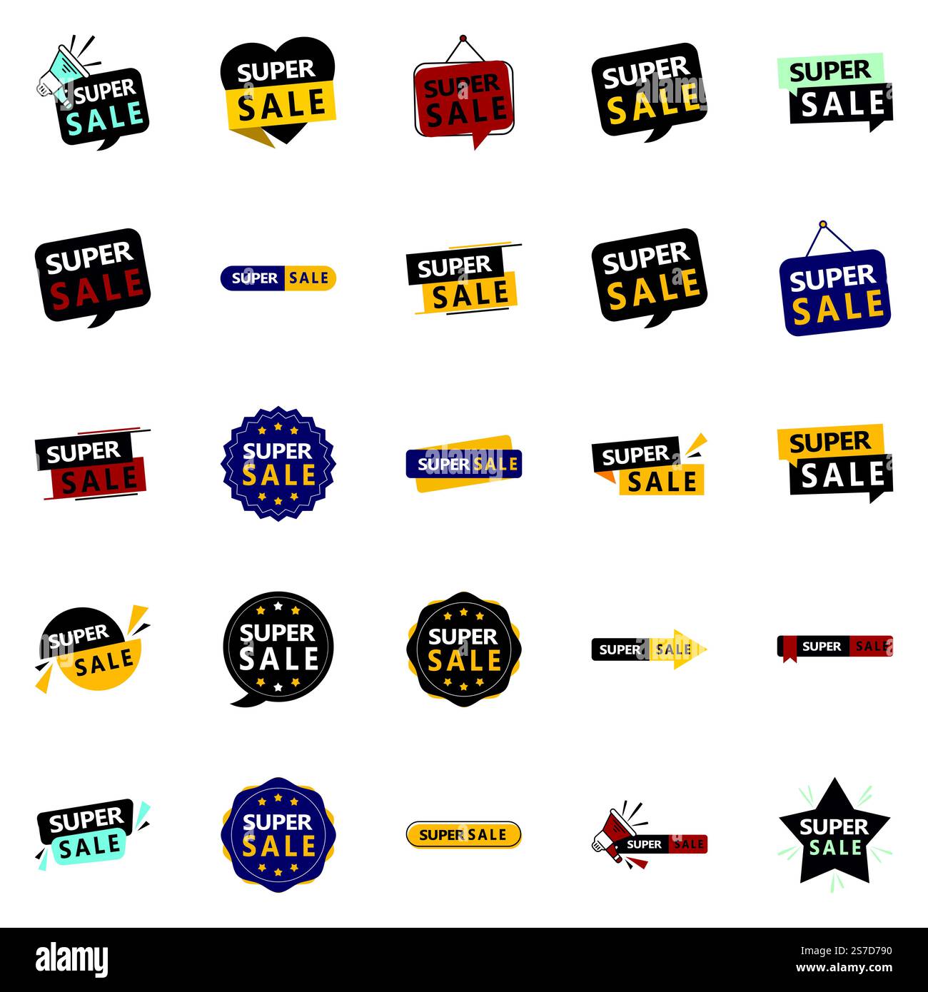 25 Stunning Super Sale Graphic Elements for Online Stores Stock Vector ...