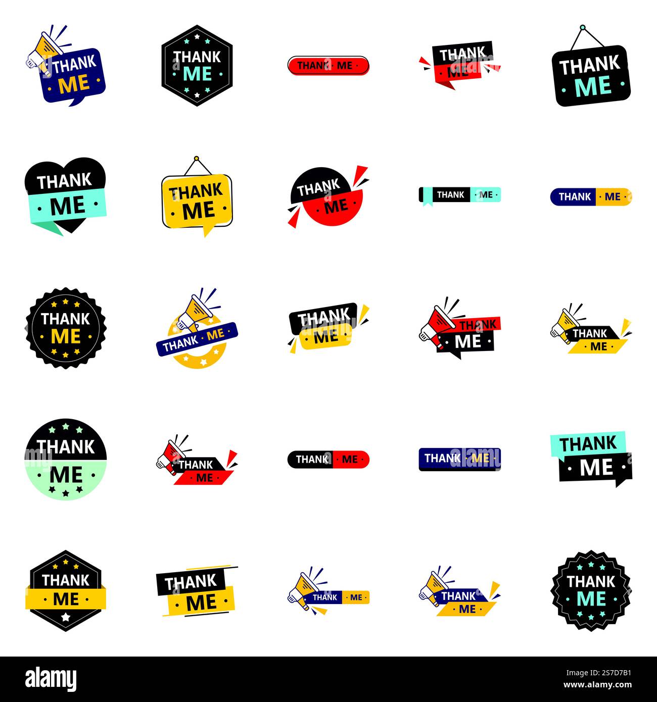 Get More Recognition with Our Pack of 25 Thank Me Banners Stock Vector ...