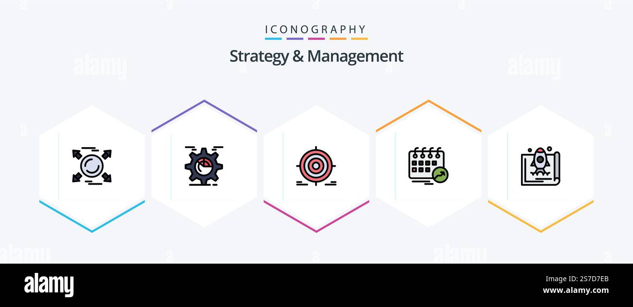 Strategy And Management 25 FilledLine icon pack including schedule ...
