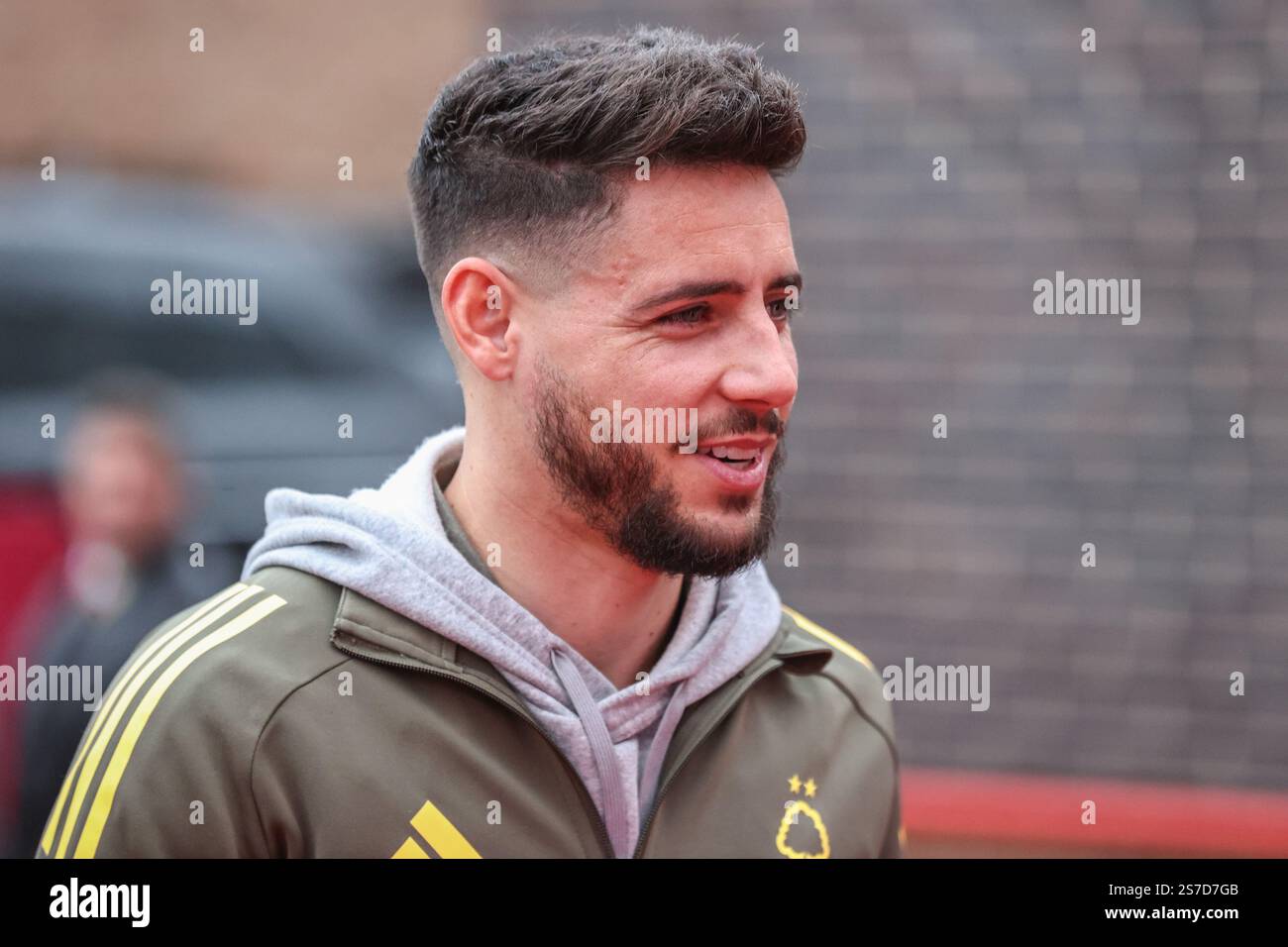 Álex Moreno of Nottingham Forest arrives during the Premier League ...