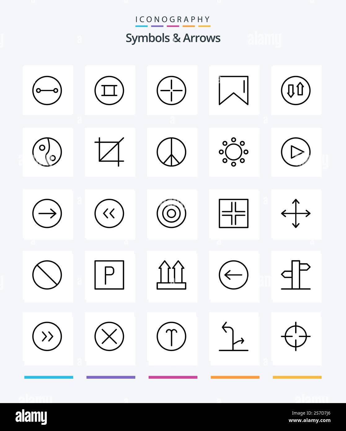 Creative Symbols & Arrows 25 OutLine icon pack Such As peace. freedom ...