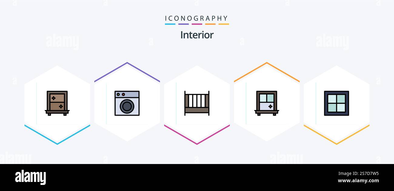 Interior 25 FilledLine icon pack including room. house. bed. home ...