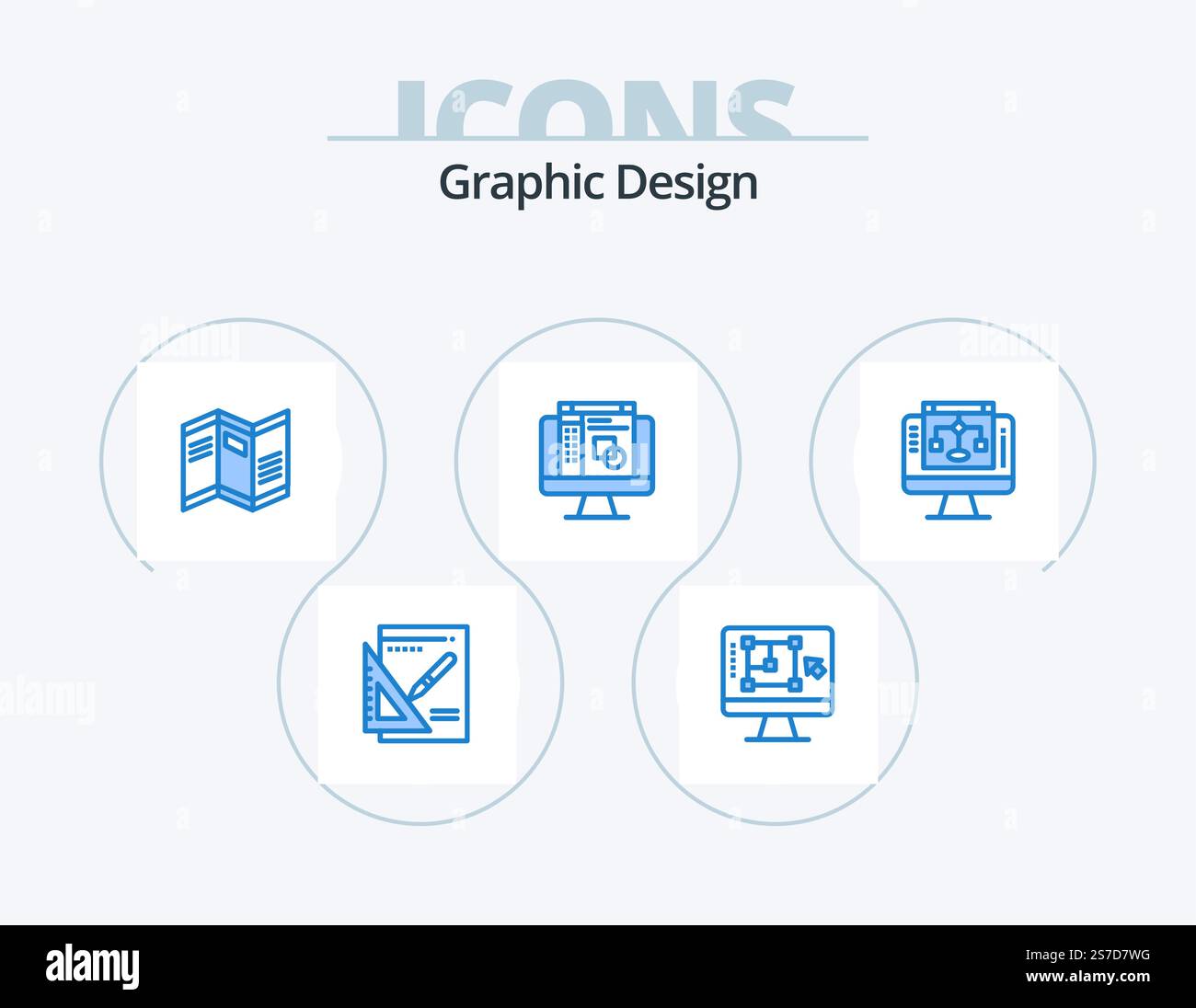 Graphic Design Blue Icon Pack 5 Icon Design. share. layout. increase ...