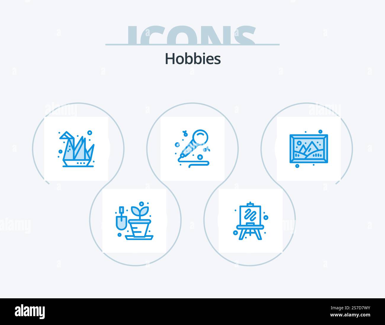 Hobbies Blue Icon Pack 5 Icon Design. hobby. gallery. origami. image ...