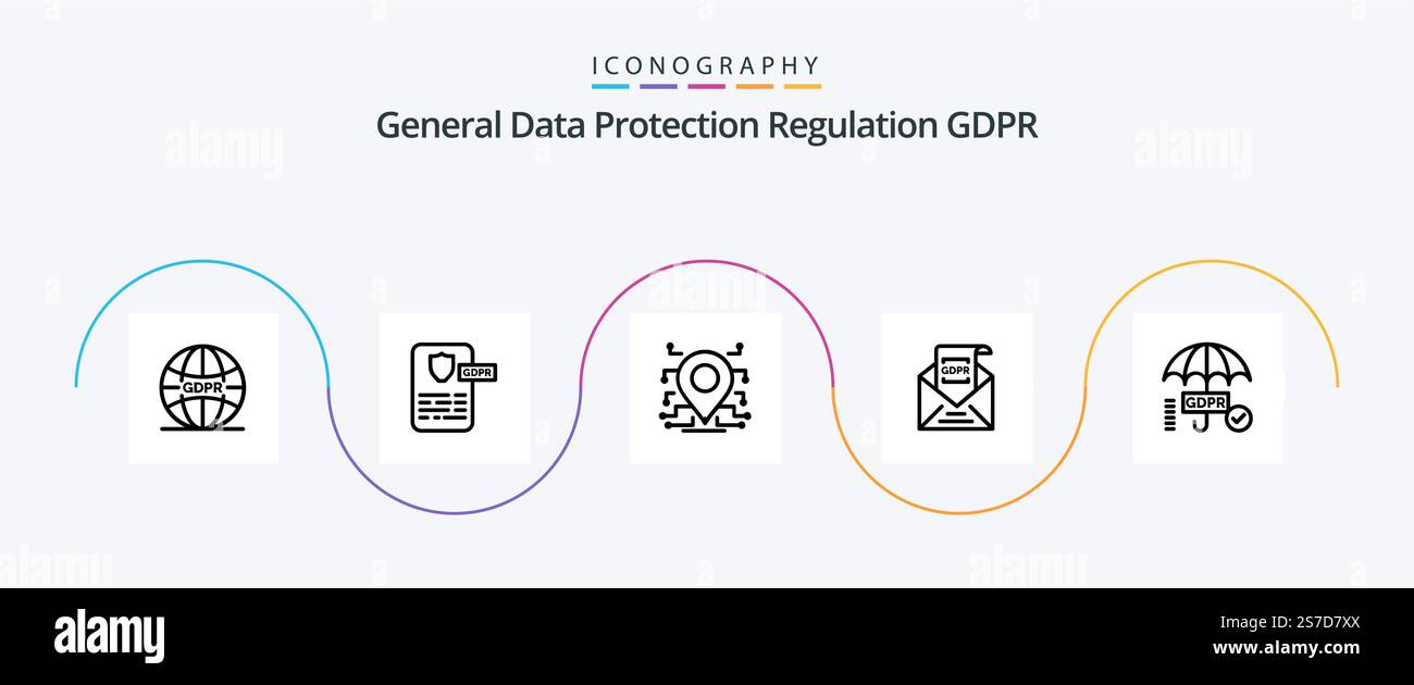 Gdpr Line 5 Icon Pack Including email . gdpr . security. processor ...