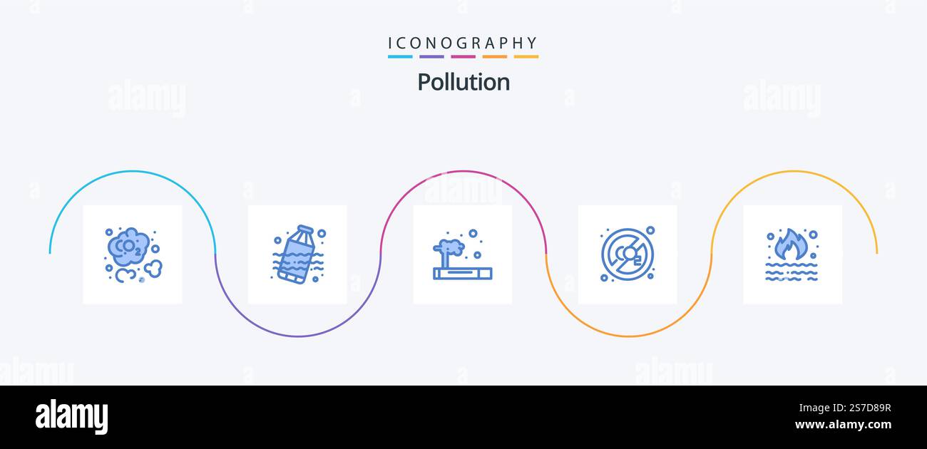 Pollution Blue 5 Icon Pack Including smoke. garbage. smoke. fire ...