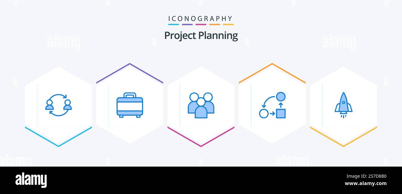 Project Planing 25 Blue icon pack including tactic. planning. employee. office. team Stock ...