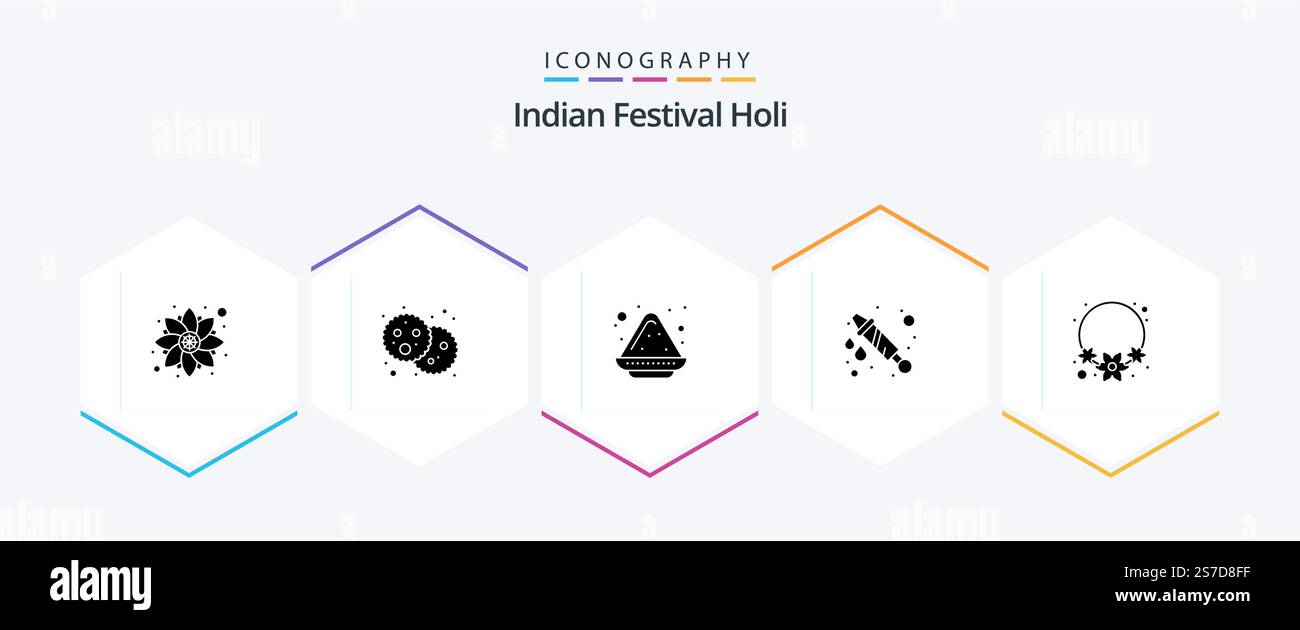 Holi 25 Glyph icon pack including india. flower. color plate ...