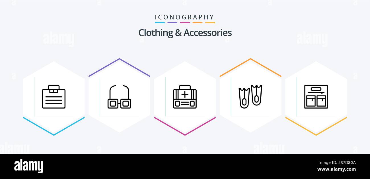 Clothing and Accessories 25 Line icon pack including . fashion. first ...