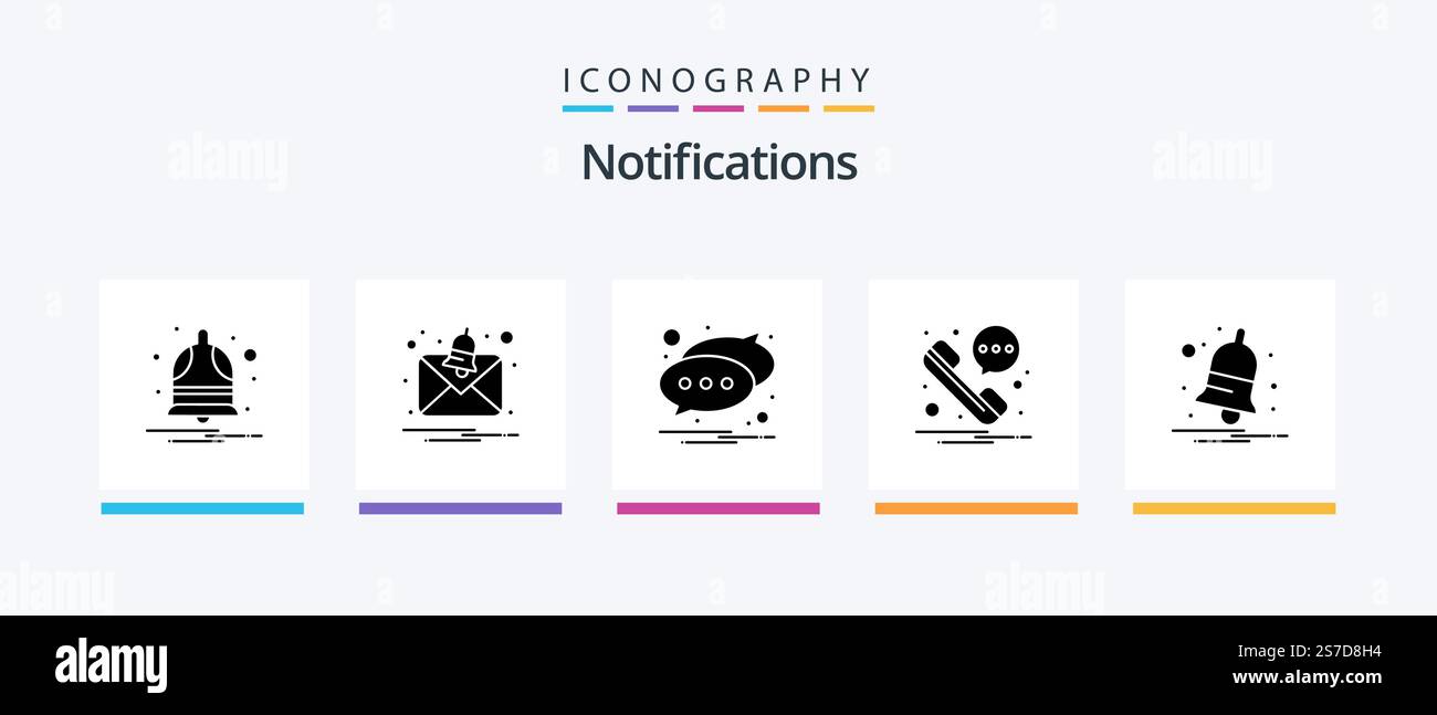 Notifications Glyph 5 Icon Pack Including alert. notification ...