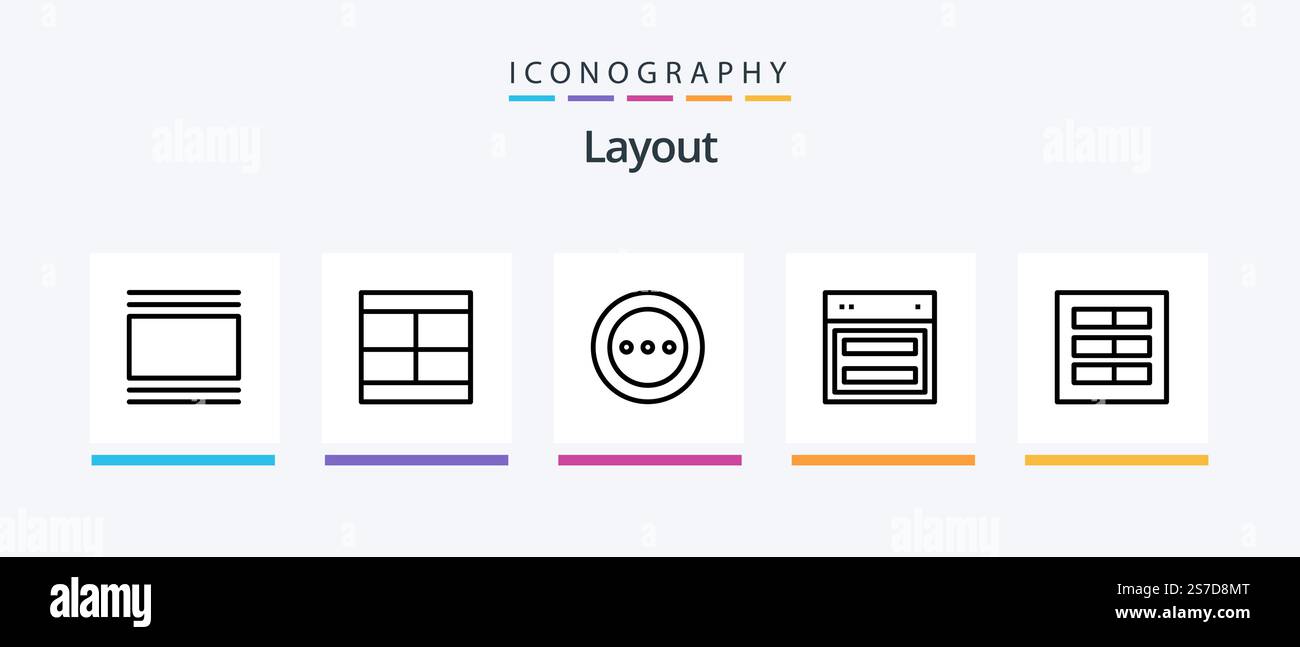 Layout Line 5 Icon Pack Including interface. arrange. ui. settings ...