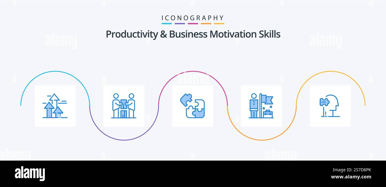 Productivity And Business Motivation Skills Blue 5 Icon Pack Including ...