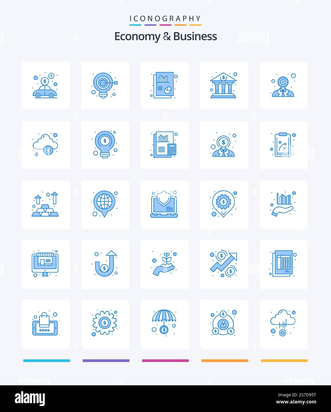 Creative Economy And Business 25 Blue icon pack Such As development ...