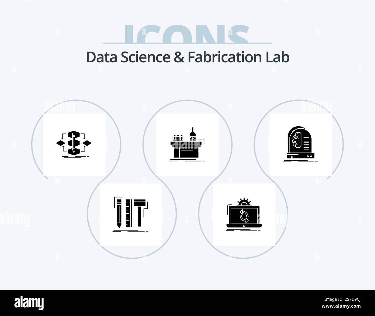 Data Science And Fabrication Lab Glyph Icon Pack 5 Icon Design. lab ...