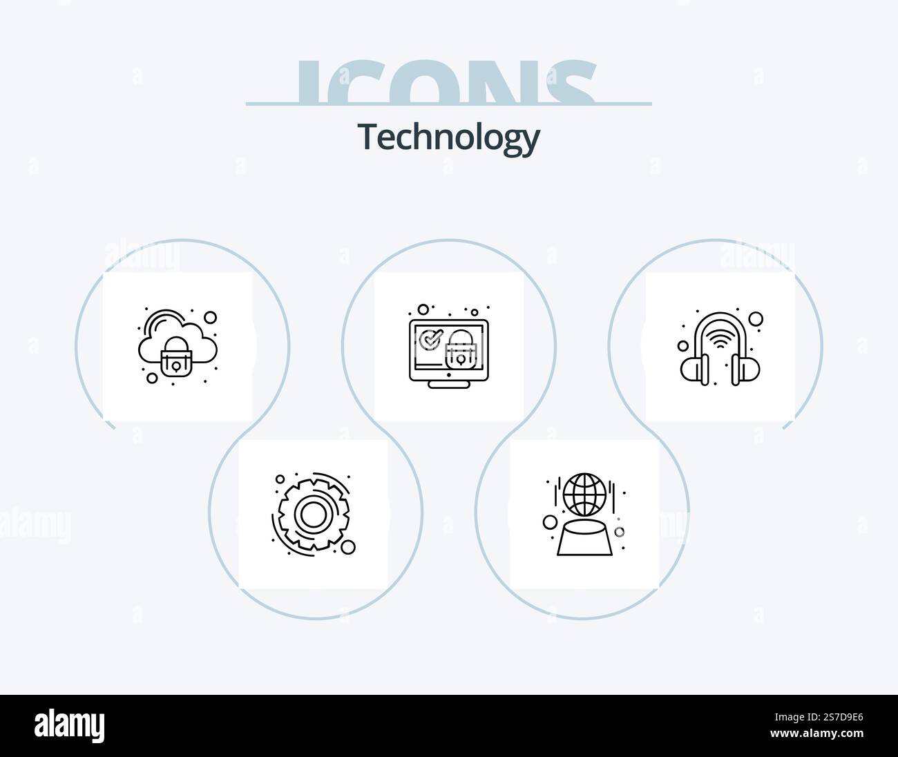 Technology Line Icon Pack 5 Icon Design. repair. car. options. book. smart Stock Vector Image ...