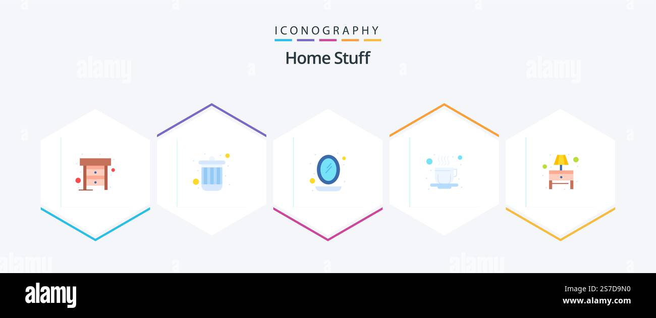 Home Stuff 25 Flat icon pack including lamp. drink. interior. tea ...