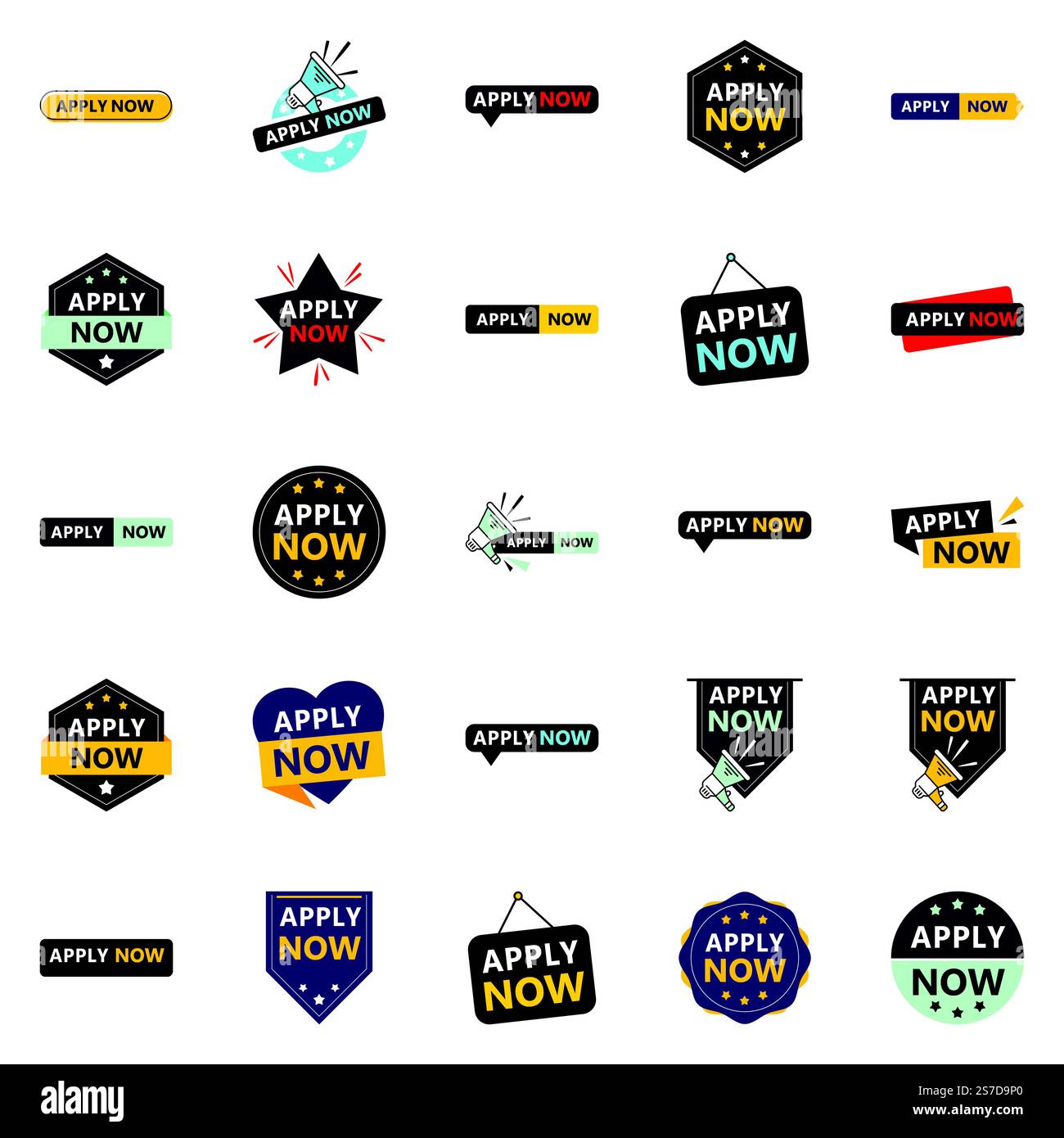 Get the Best Value with Our Pack of 25 Apply Now Banners Stock Vector ...