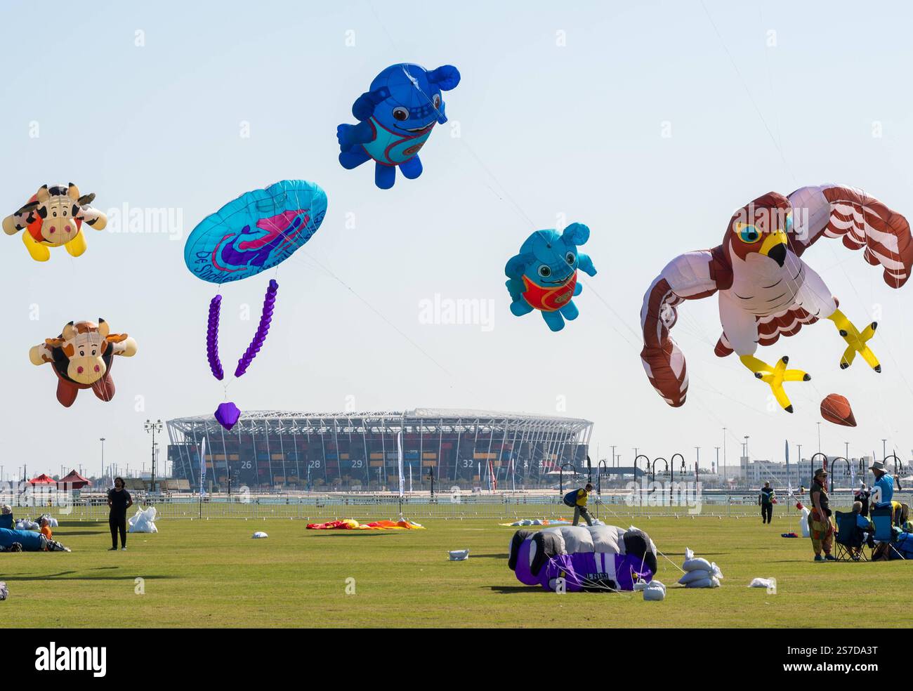 QATAR KITE FESTIVAL 2025 Participants are flying their kites during the ...