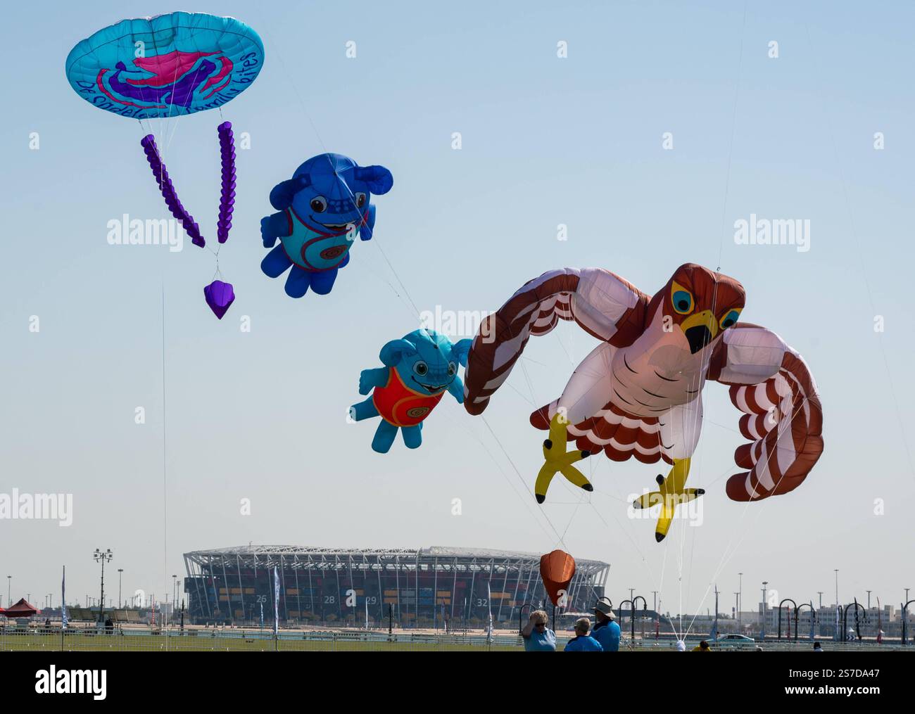 QATAR KITE FESTIVAL 2025 Participants are flying their kites during the ...