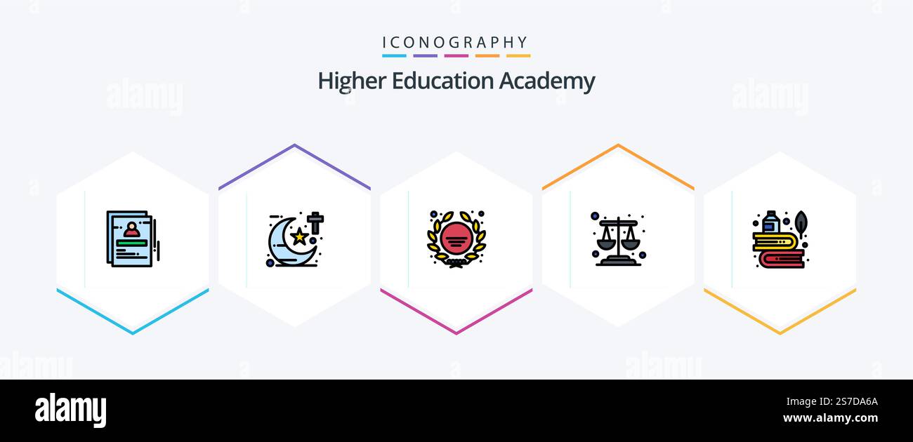 Academy 25 FilledLine icon pack including education. scales. theology ...