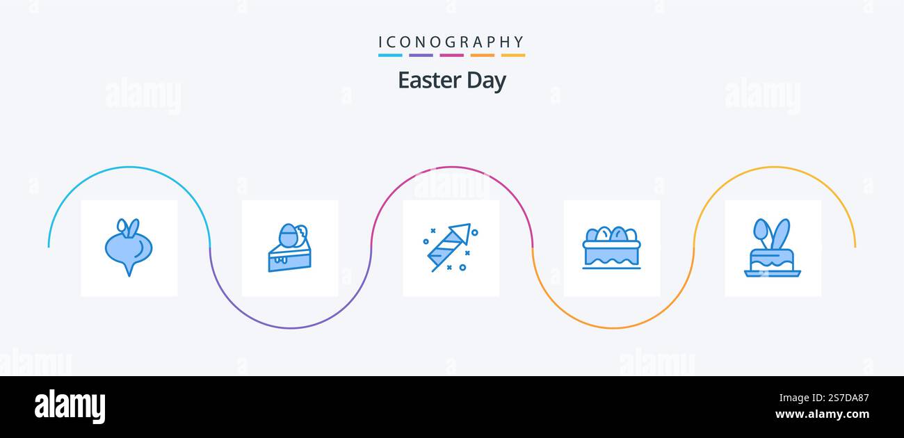 Easter Blue 5 Icon Pack Including holiday. egg. fire. cack. easter ...