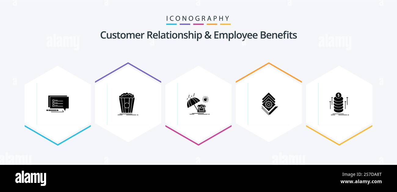 Customer Relationship And Employee Benefits 25 Glyph icon pack ...