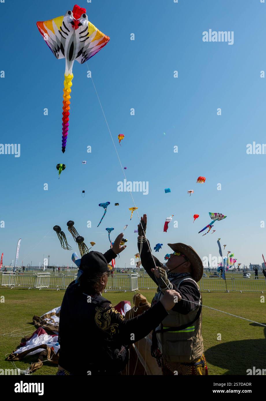 QATAR KITE FESTIVAL 2025 Participants are prepare to fly kites during ...