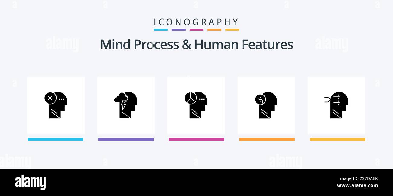 Mind Process And Human Features Glyph 5 Icon Pack Including head. svg ...